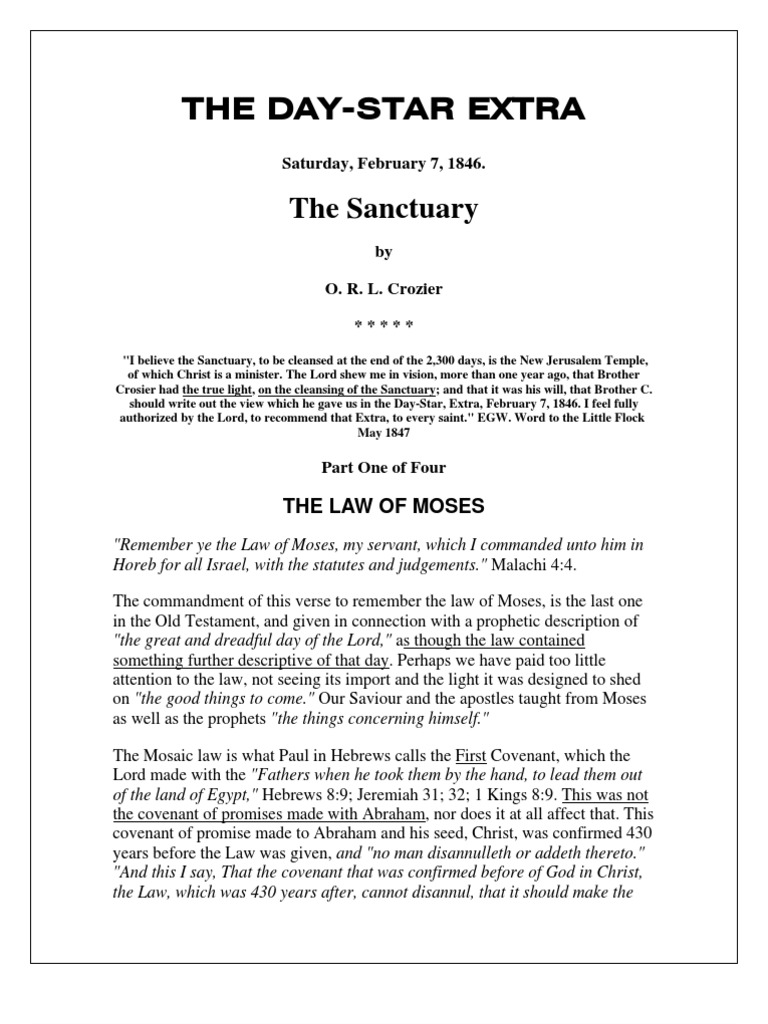 THE DAY-STAR EXTRA Saturday, February 7, 1846. The Sanctuary by O. R. L ...
