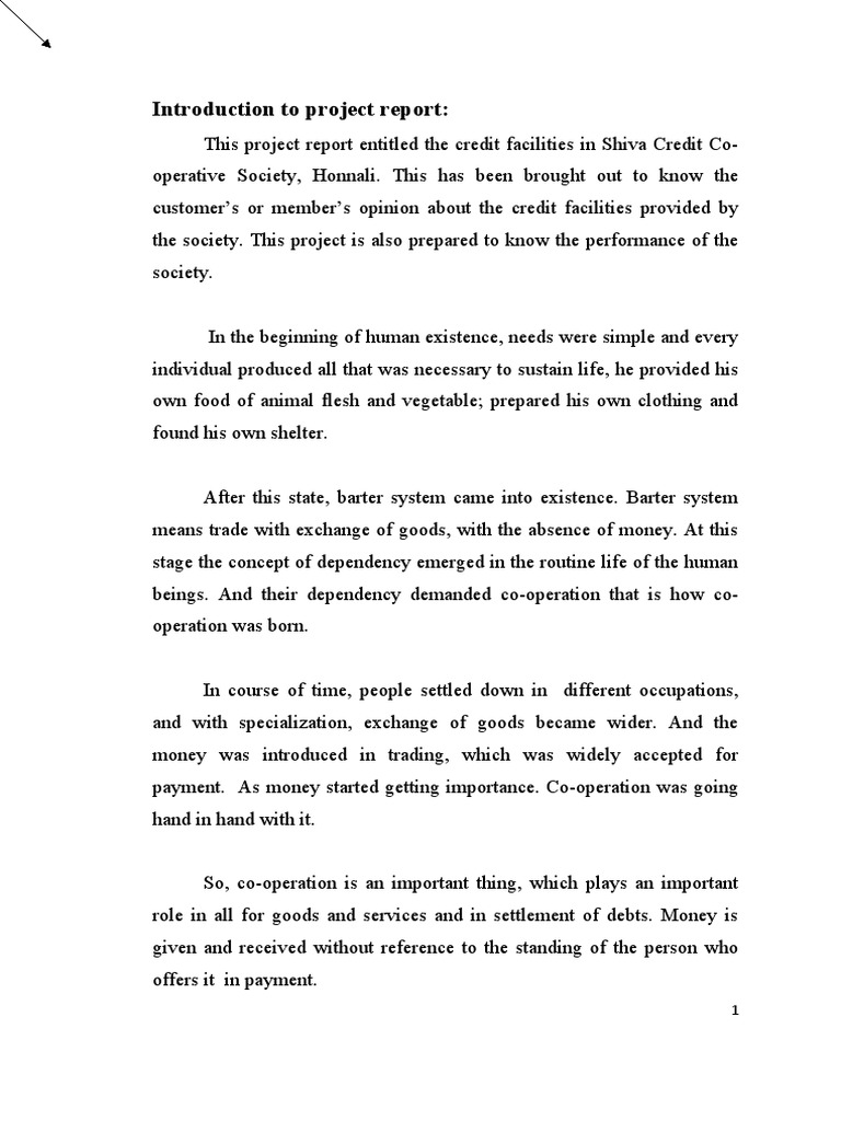 Introduction To Project Report | PDF | Cooperative | Interest