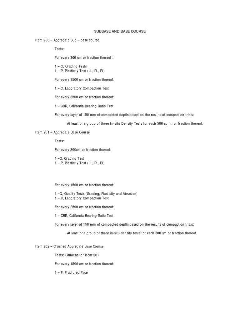 Subbase and Base Course | Construction Aggregate | Density