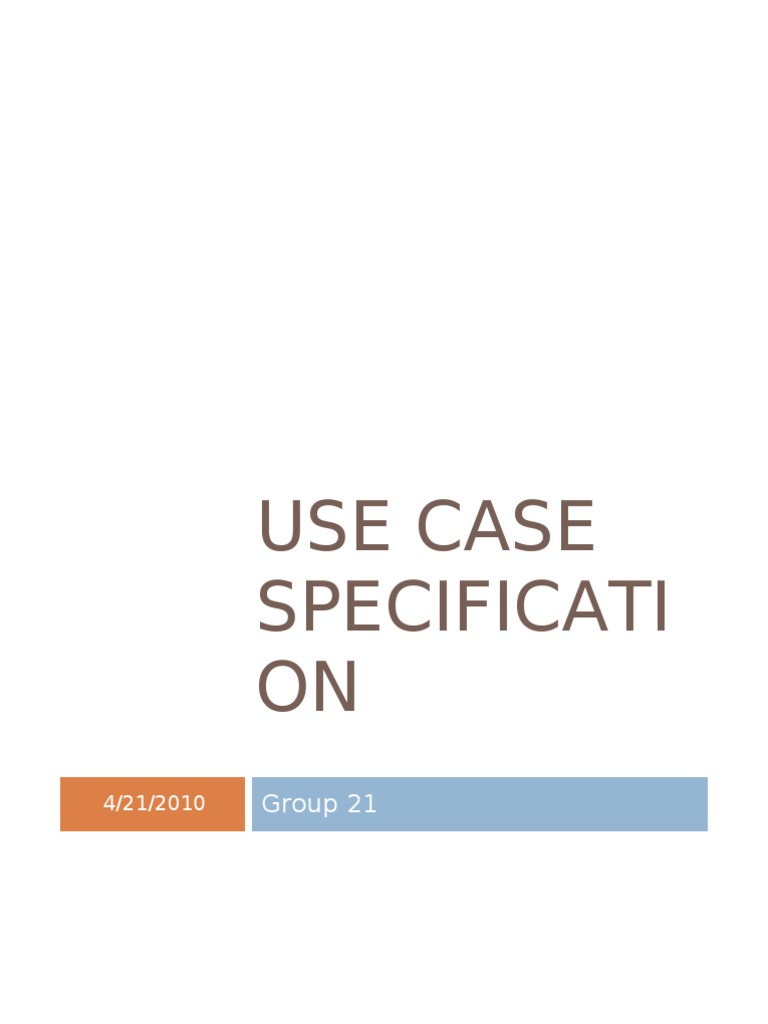 Use Case Specification | PDF | Use Case | World Wide Web