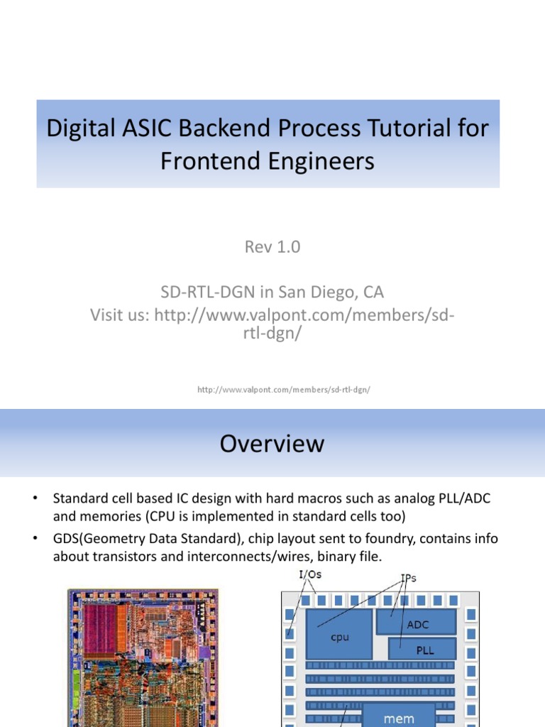 An Introduction to the Standard Cell Based ASIC Design Flow from RTL to GDS | PDF | Areas Of ...