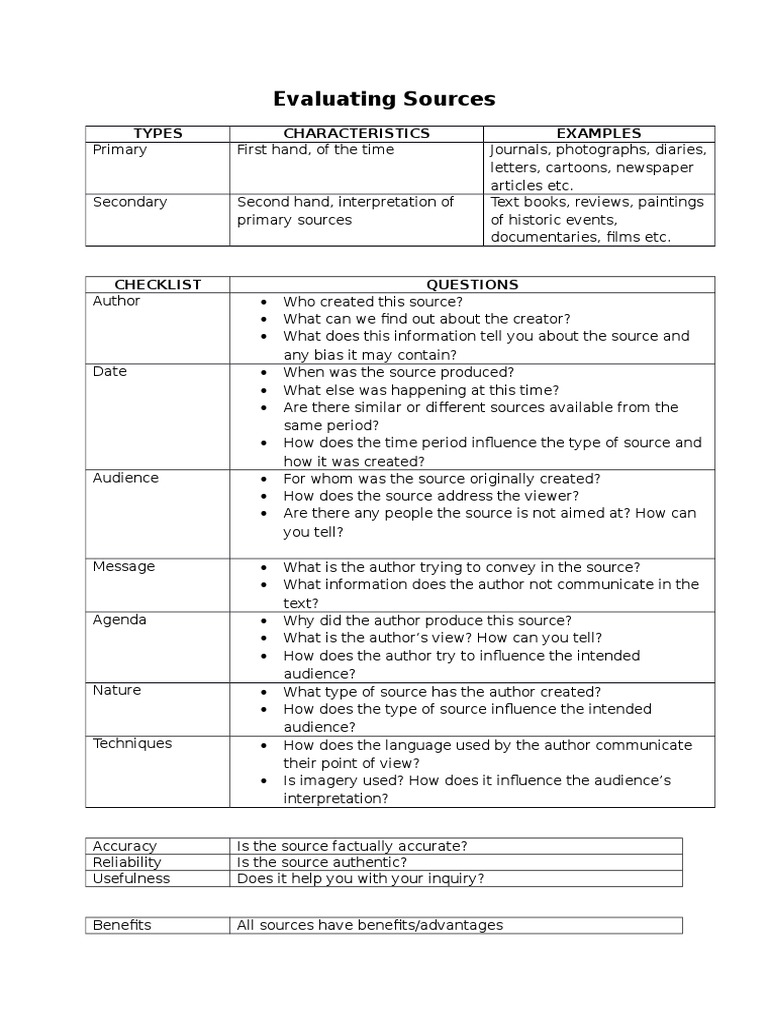 Evaluating Source Credibility Guide | PDF