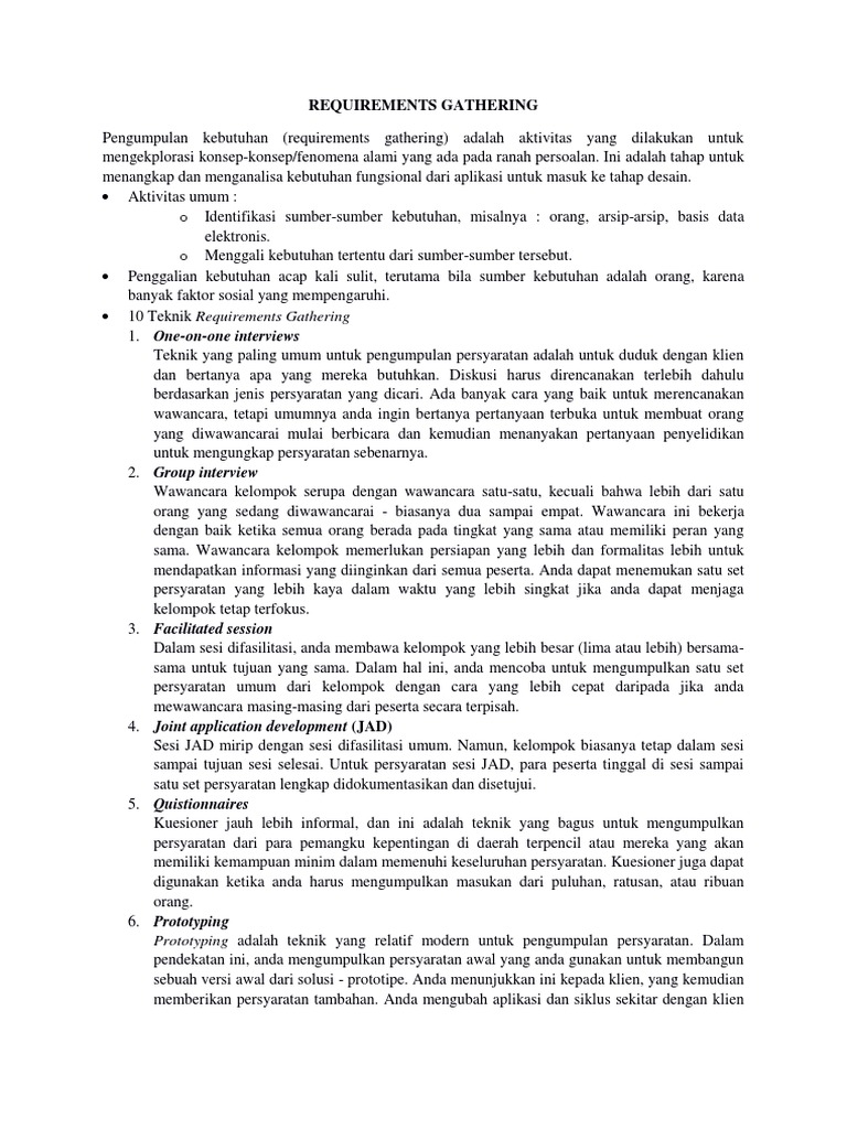 Requirements Gathering | PDF
