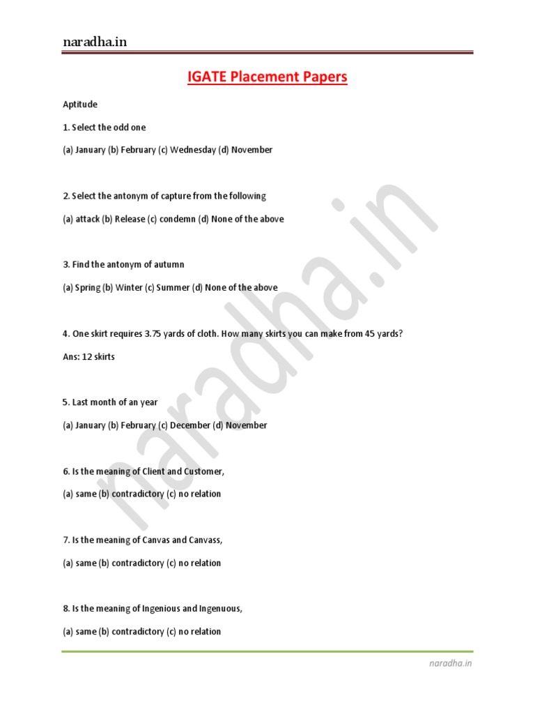 IGATE Placement Papers 3 | PDF | C (Programming Language) | Pointer (Computer Programming)