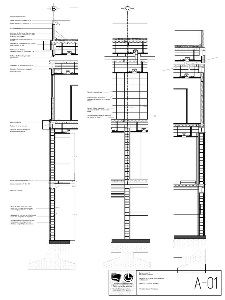 Corte Por Fachada | PDF | Ingeniería de Edificación | Materiales de ...