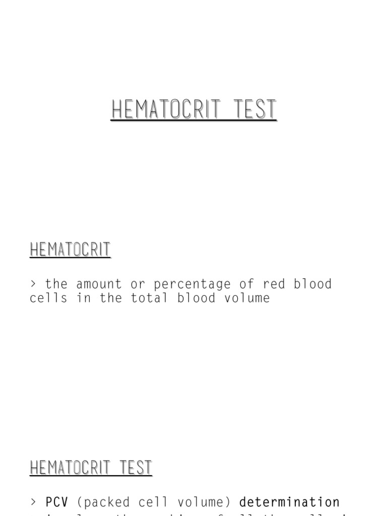 Hematocrit and Hemoglobin Determination | PDF | Hemoglobin | Anemia