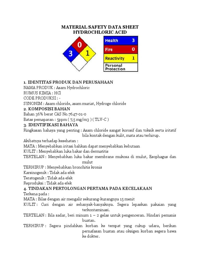 MSDS HCL | PDF
