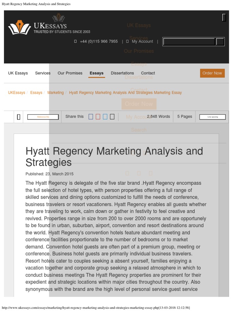 Hyatt Regency Marketing Analysis and Strategies | PDF | Marketing ...