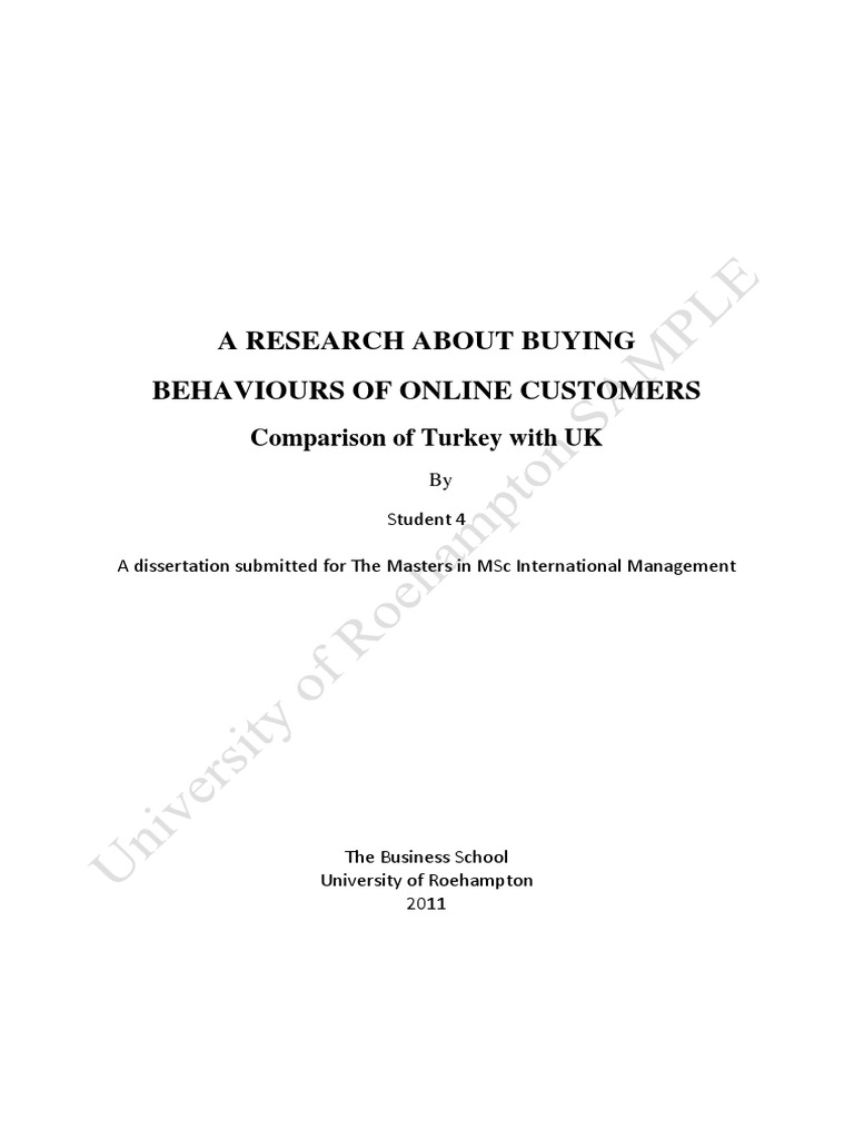 MSC Dissertation Sample 4 | PDF | Online Shopping | Consumer Behaviour