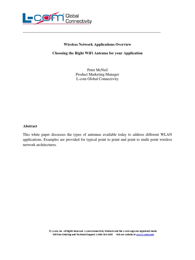 Wireless Network Applications Overview Choosing The Right Wifi Antenna ...