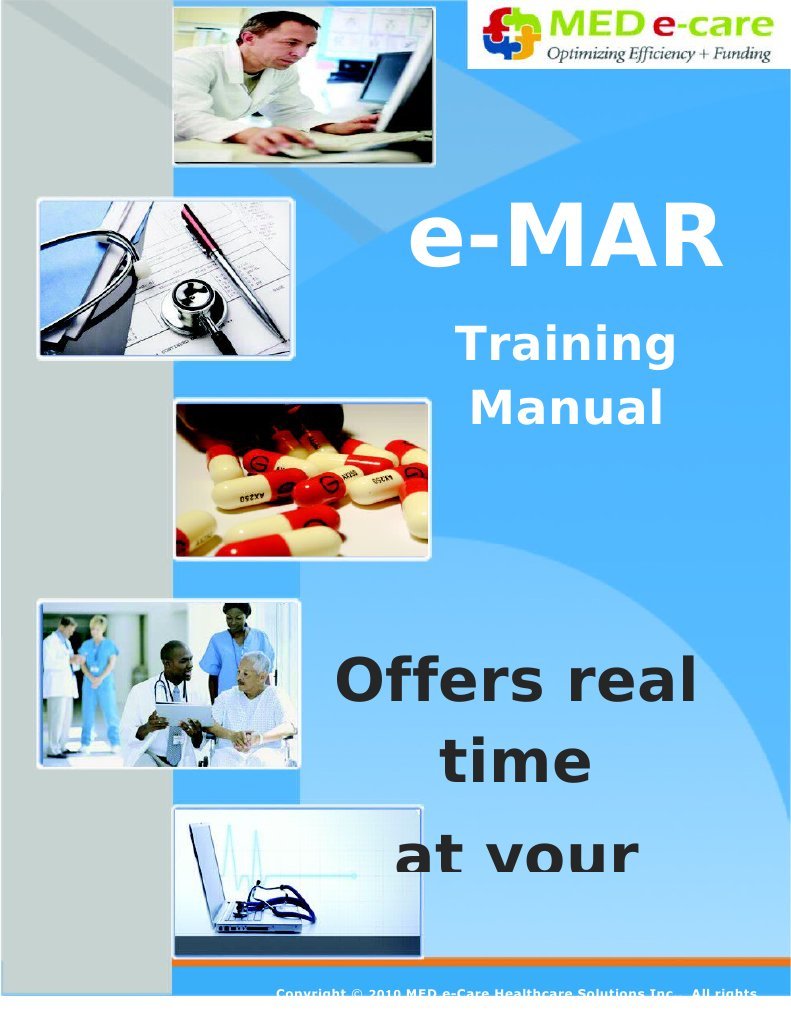 Medecare E-MAR Training Manual | PDF | Search Engine Indexing | Typefaces