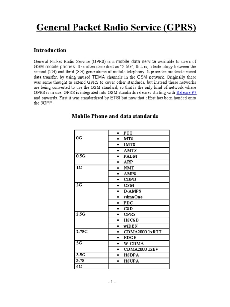 General Packet Radio Service (GPRS) | PDF | General Packet Radio ...
