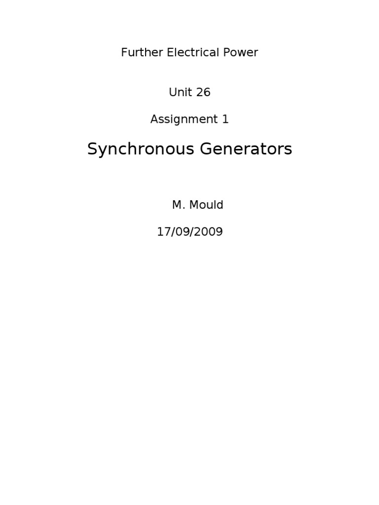 Synchronous Generators | PDF | Electric Generator | Voltage