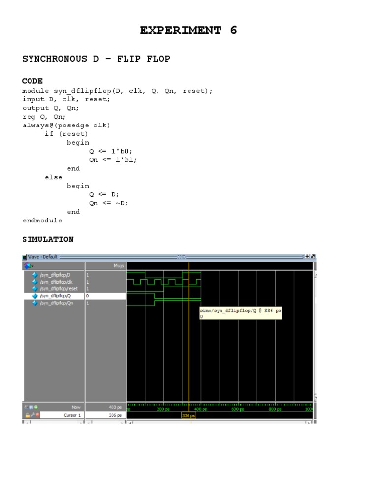 Synchronous and Asynchronous D Flip-Flops | PDF | Teaching Methods ...