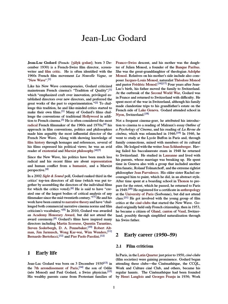 Jean Luc Godard | Download Free PDF | Jean Luc Godard | Cinema