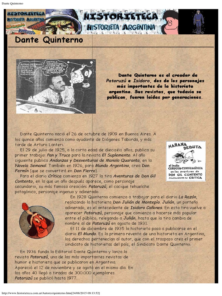 Dante Quinterno y Patoruzú: Historia y Legado | PDF | Cómics | Dibujos ...