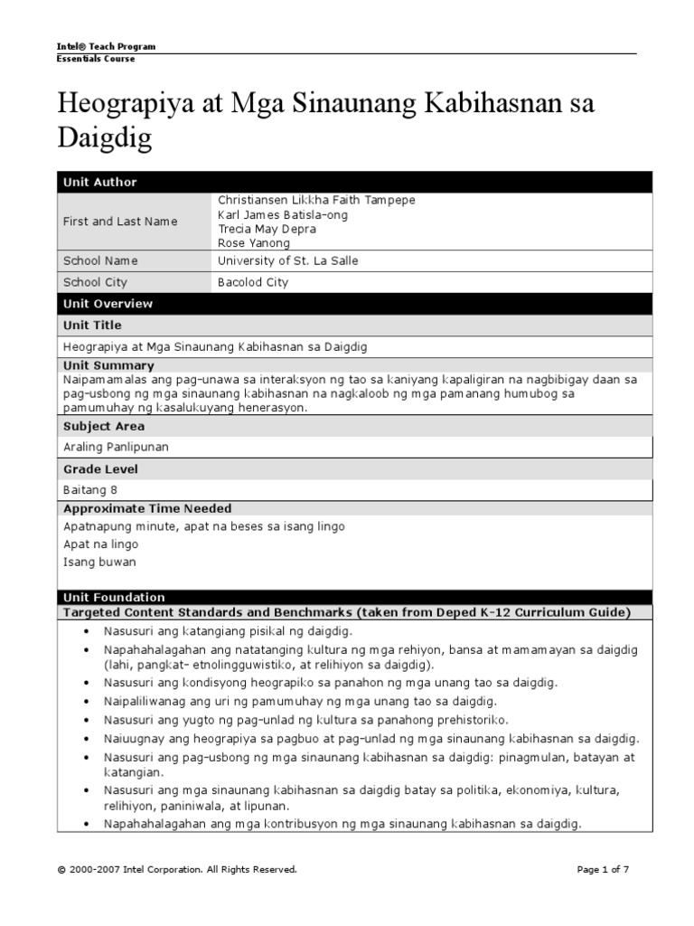 Tabadeya Unit Plan Final | PDF