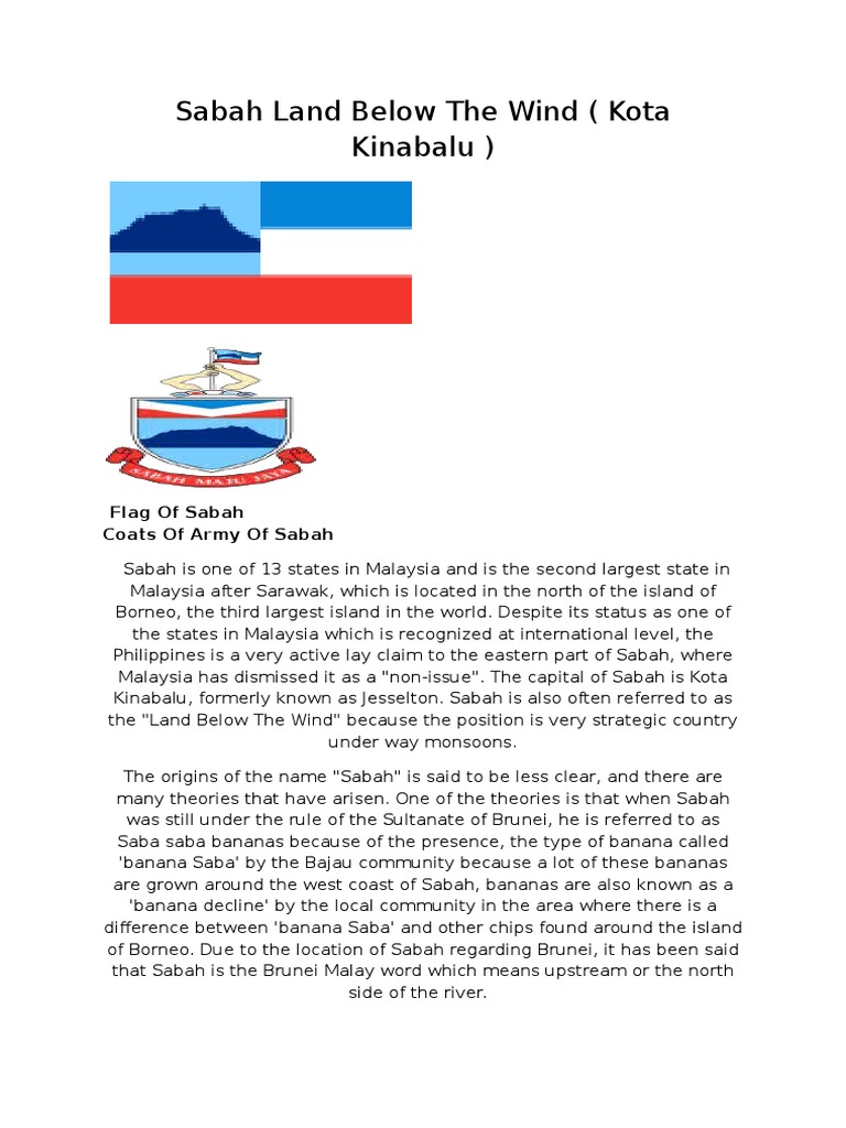Sabah Land Below The Wind | PDF | Borneo | Strait Of Malacca