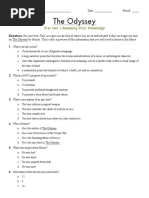 The Odyssey Test Review Guide | PDF | Odysseus | Odyssey