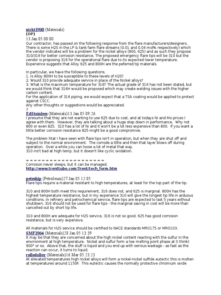 Flare Tip Failure | PDF | Nickel | Corrosion