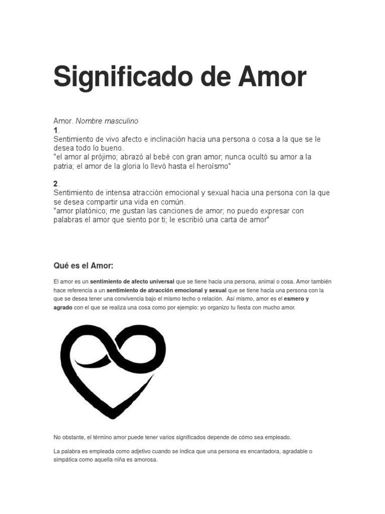 Significado de Amor | PDF | Las emociones | Amor