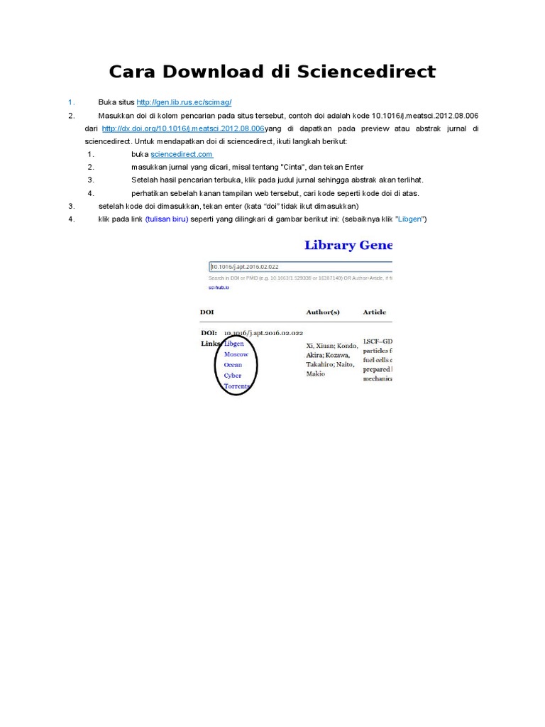 Cara Download Di Sciencedirect | PDF
