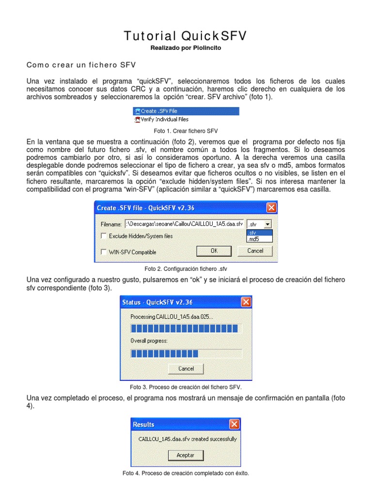 Tutorial QuickSFV | Archivo de computadora | Programa de computadora