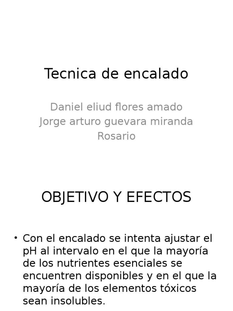 Tecnica de Encalado | PDF | Suelo | Ph