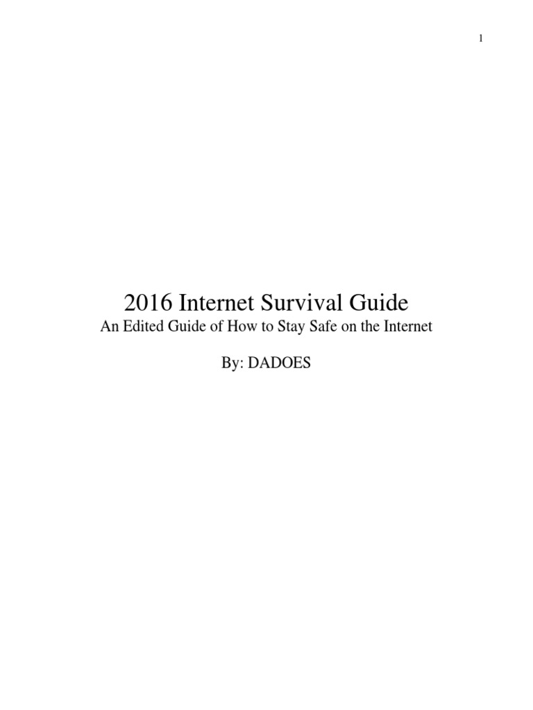Internet Survival Guide - 2016 | PDF | Tor (Anonymity Network) | Linux