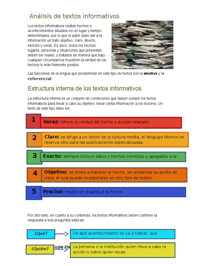 Análisis de Textos Informativos | PDF