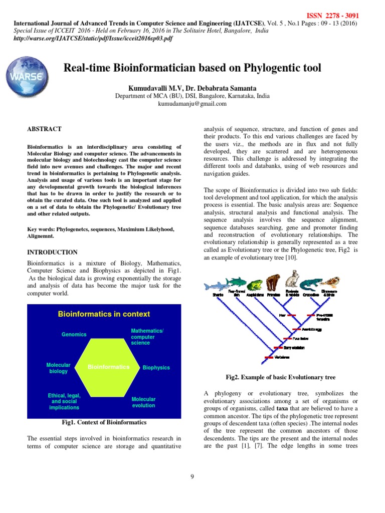 Real-time Bioinformatician based on Phylogentic tool | Bioinformatics ...