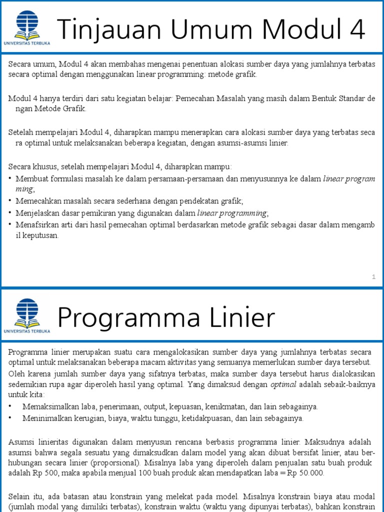 Modul 4 - Linear Programming, Metode Grafik | PDF