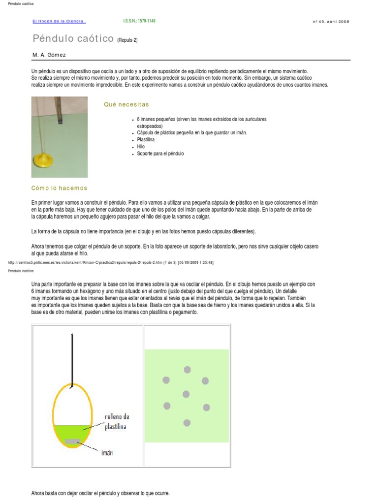 Péndulo Caótico | PDF | Péndulo | Teoría del caos