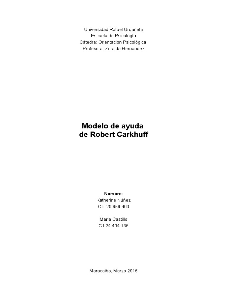 Modelo de Ayuda de Robert Carkhuff | PDF | Sicología | Comportamiento
