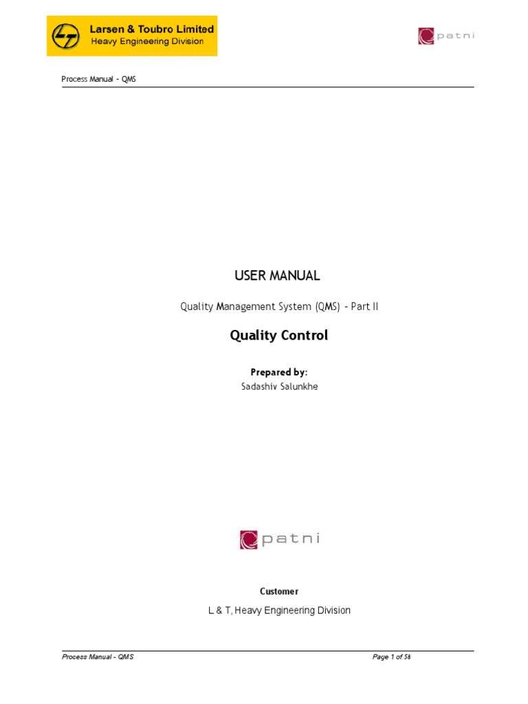 User Manual QMS - Quality Control | PDF | Welding | Construction
