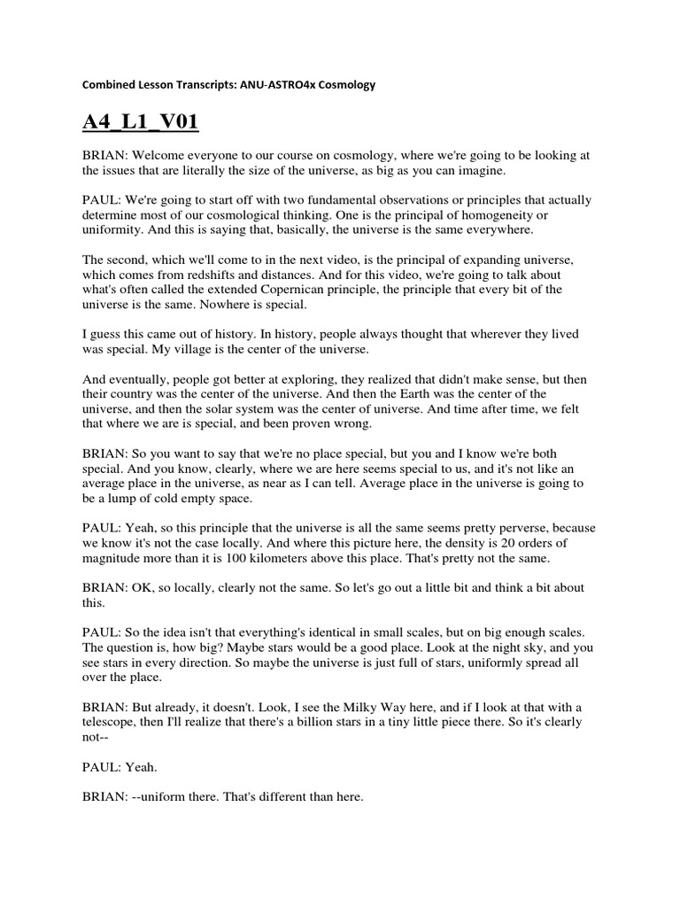 Combined Lesson Transcripts | PDF | Redshift | Force