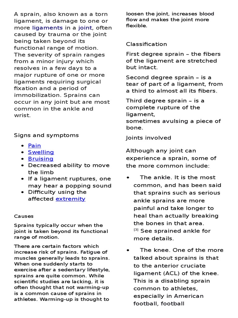 Understanding Sprains: Causes and Types | PDF | Science & Mathematics