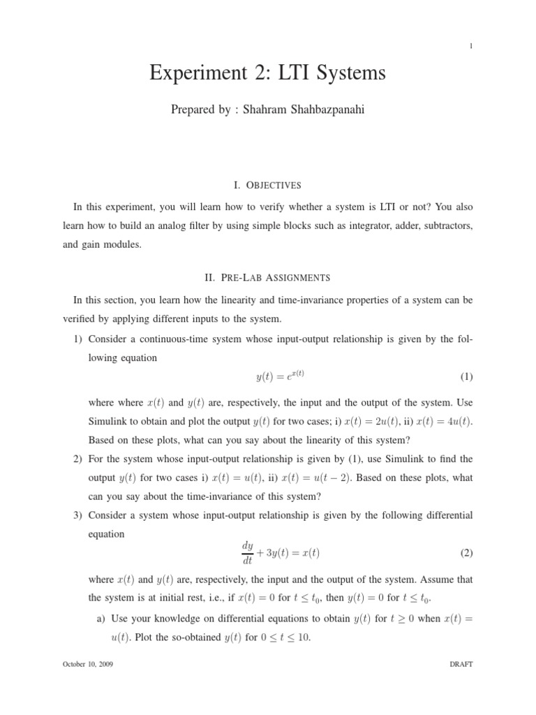 Signals Systems Lab 2 | PDF | Analysis | Algorithms