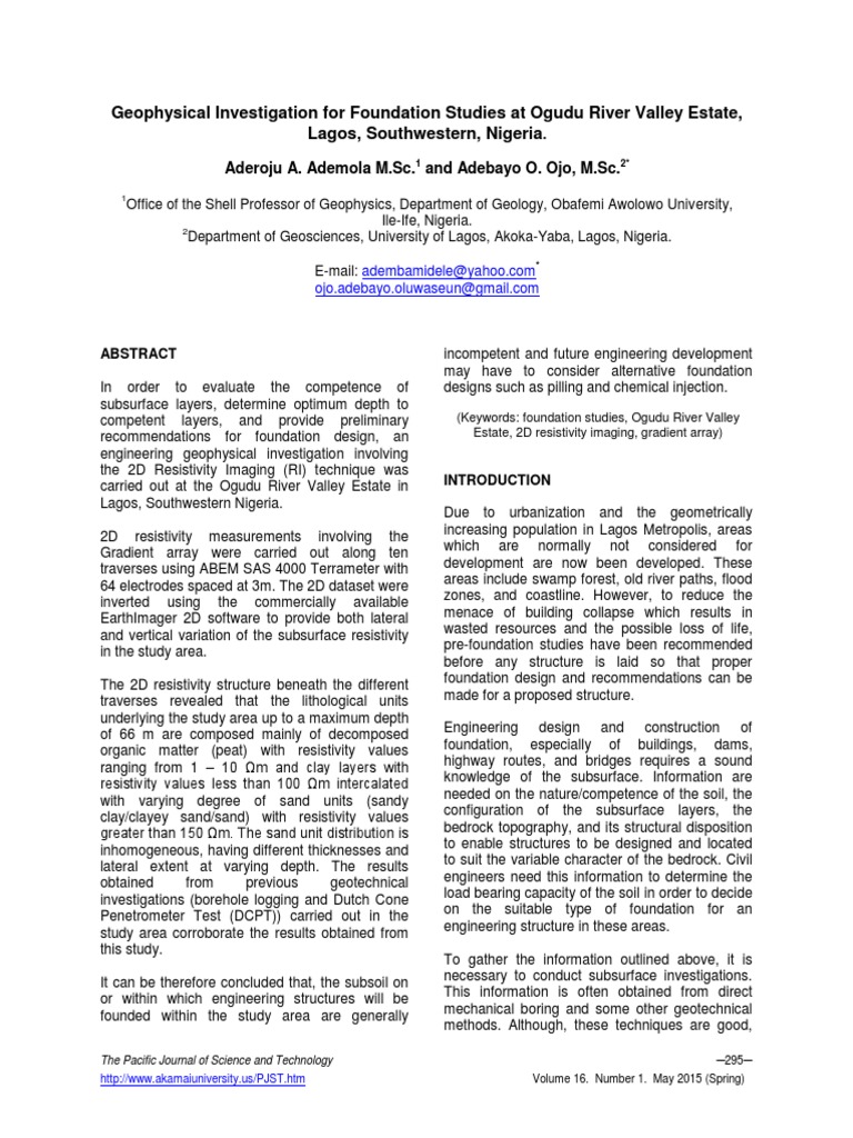 Geophysical Foundation Study | PDF | Geotechnical Engineering ...