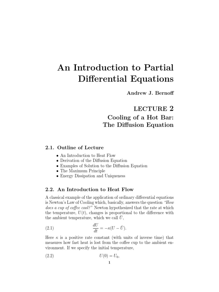 Introduction To PDEs | PDF | Partial Differential Equation | Boundary ...