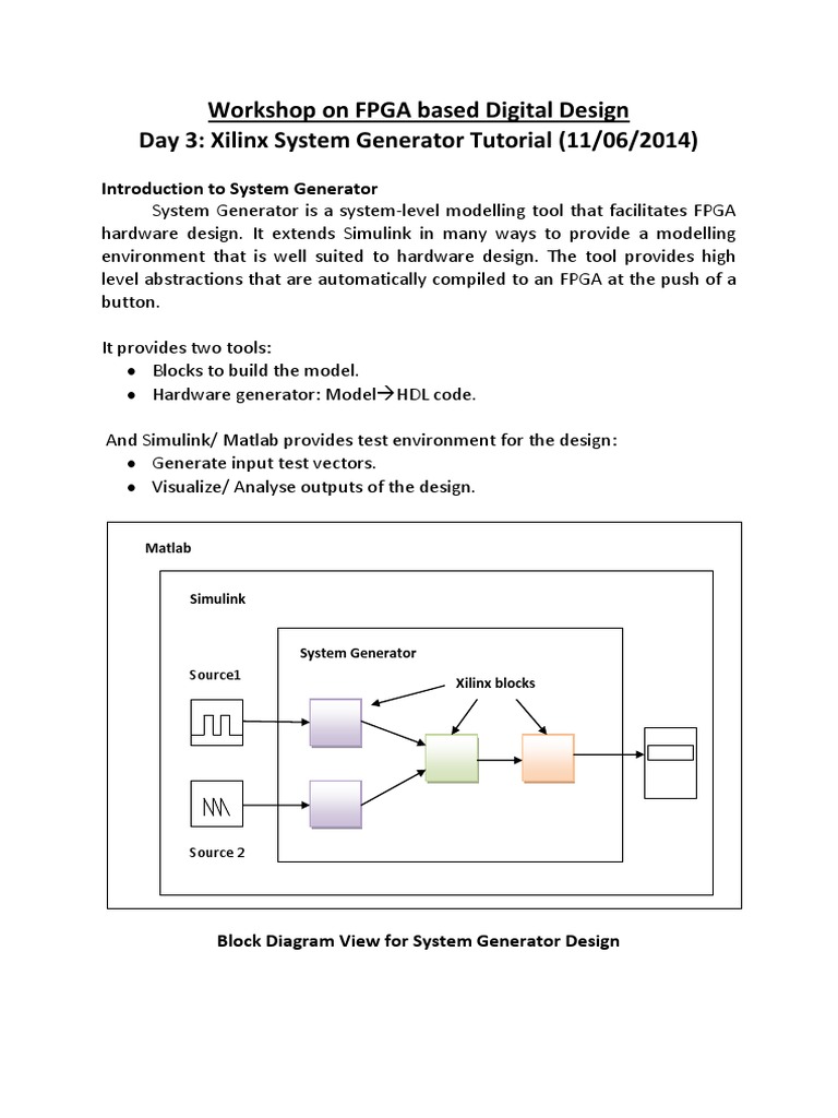 System Generator Tutorial | PDF | Field Programmable Gate Array ...