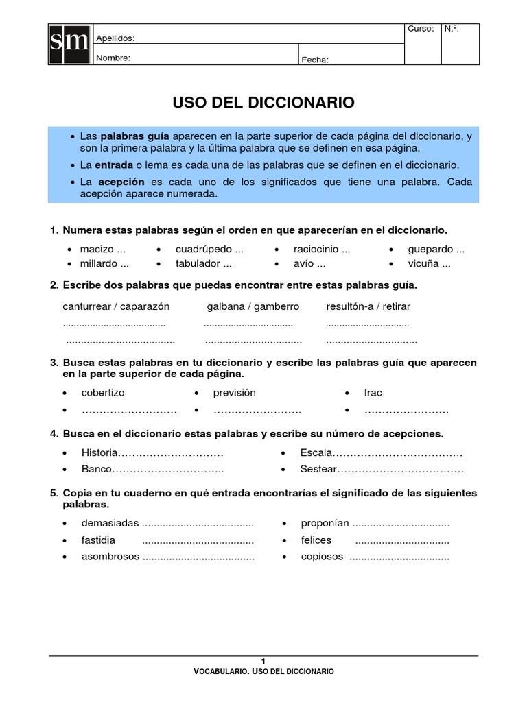 Uso del Diccionario en Primaria | PDF | Diccionario | Oración