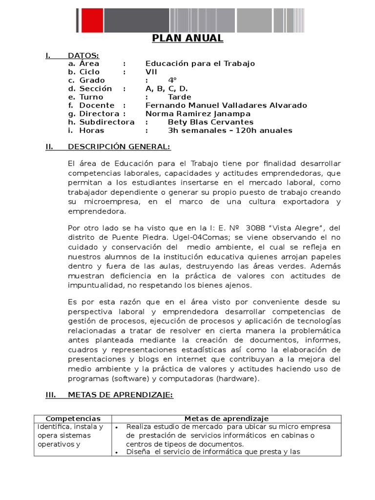Plan Anual | PDF | Microsoft Word | Microsoft PowerPoint