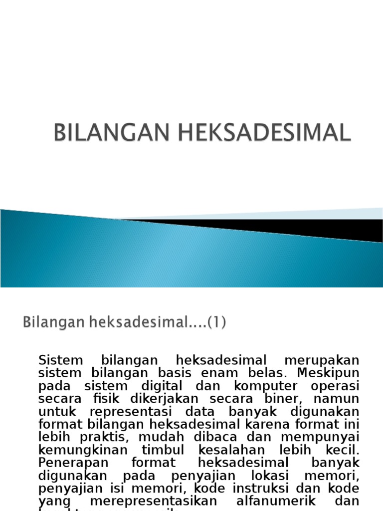 04 - Bilangan Heksadesimal | PDF