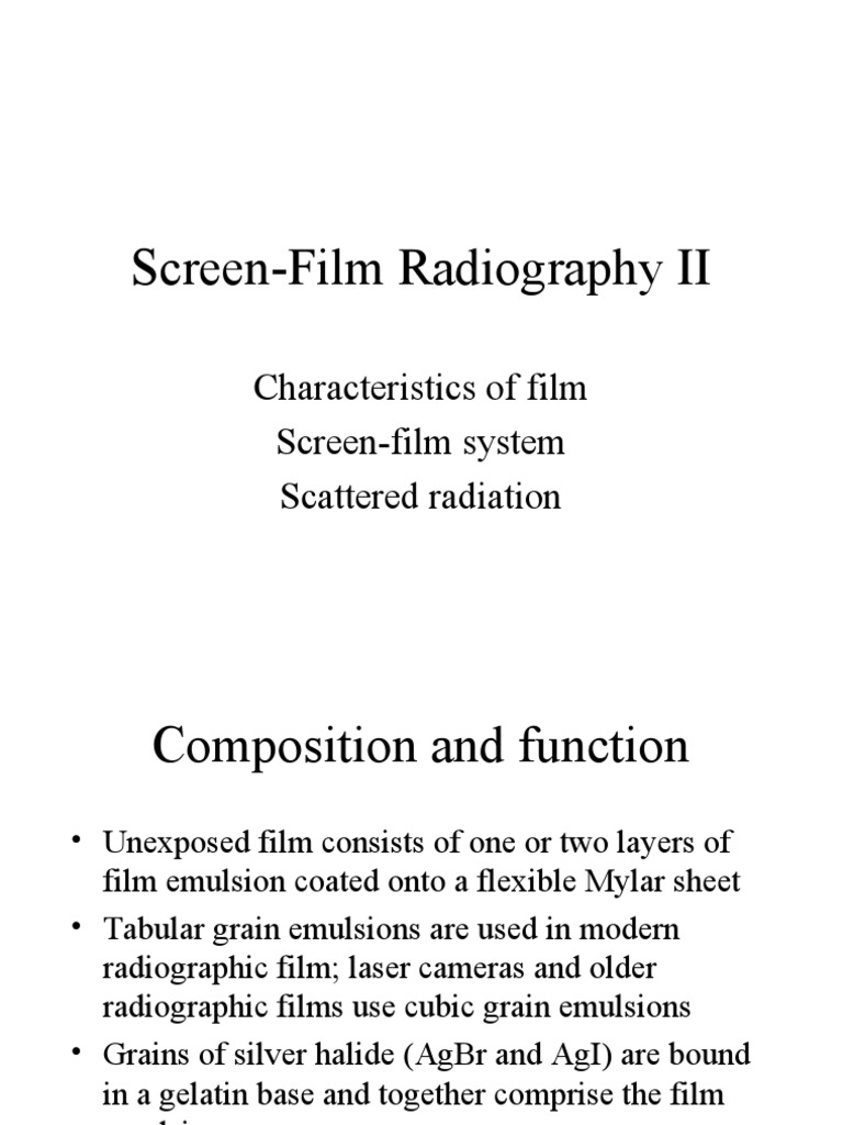 Radiographic Film Characteristics | PDF | X Ray | Radiography