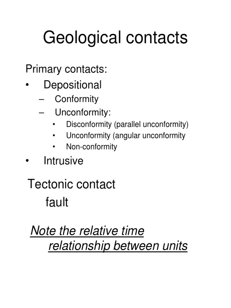Types of Geological Contacts Explained | PDF | Geology | Mathematical ...