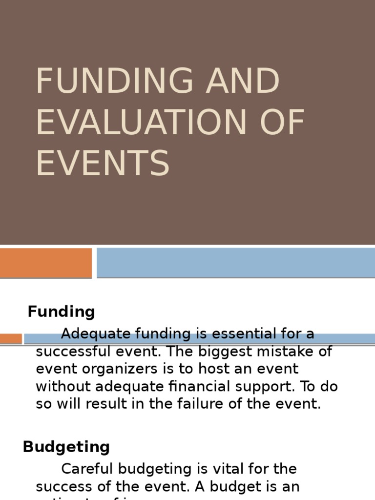 Funding and Evaluation of Events | PDF | Budget | Fundraising