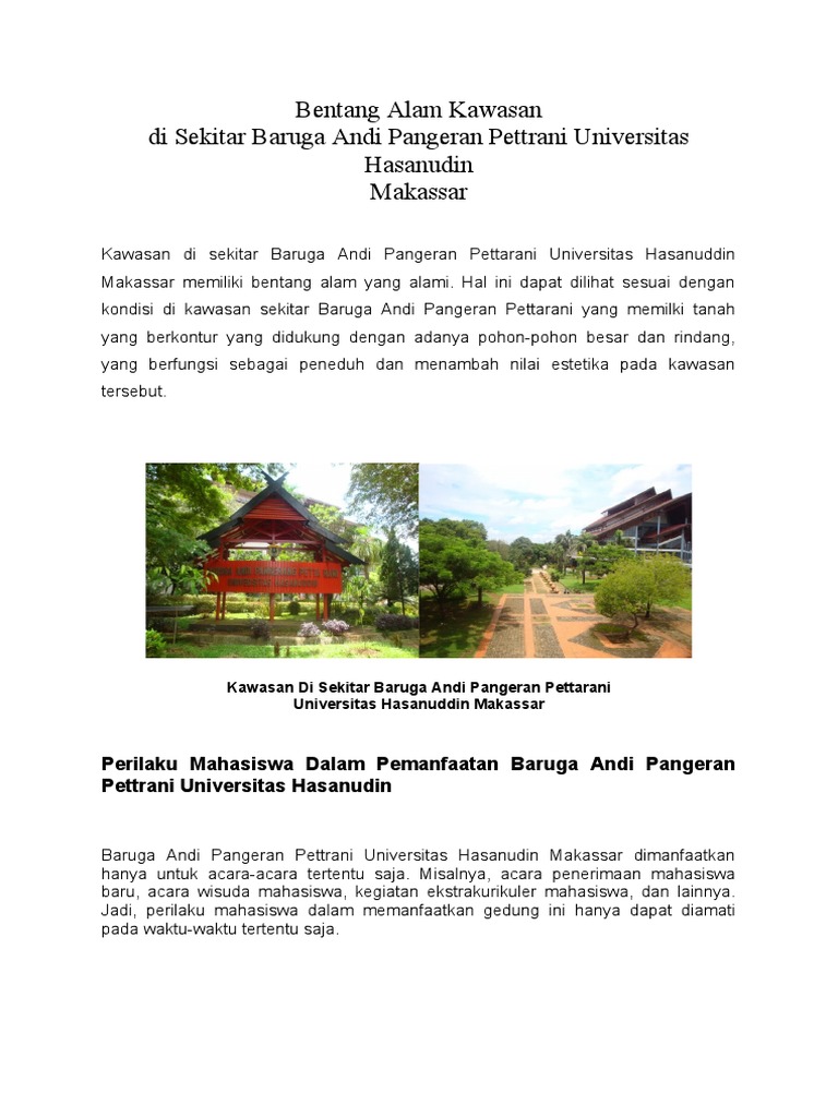 Bentang Alam Baruga Unhas | PDF