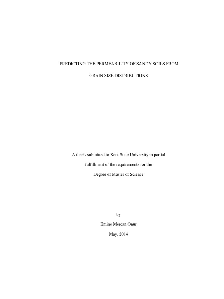 Predicting The Permeability of Sandy Soils From Grain Size Distributions | PDF | Regression ...