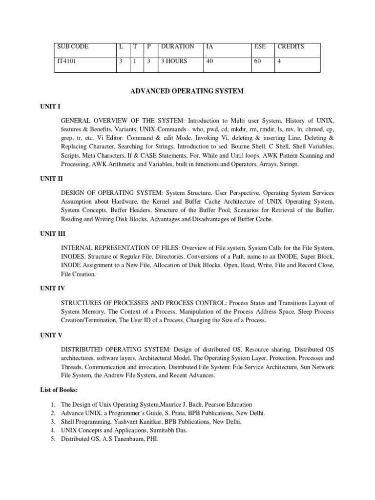 Advanced Operating System: Unit I | PDF | Cloud Computing | Digital ...